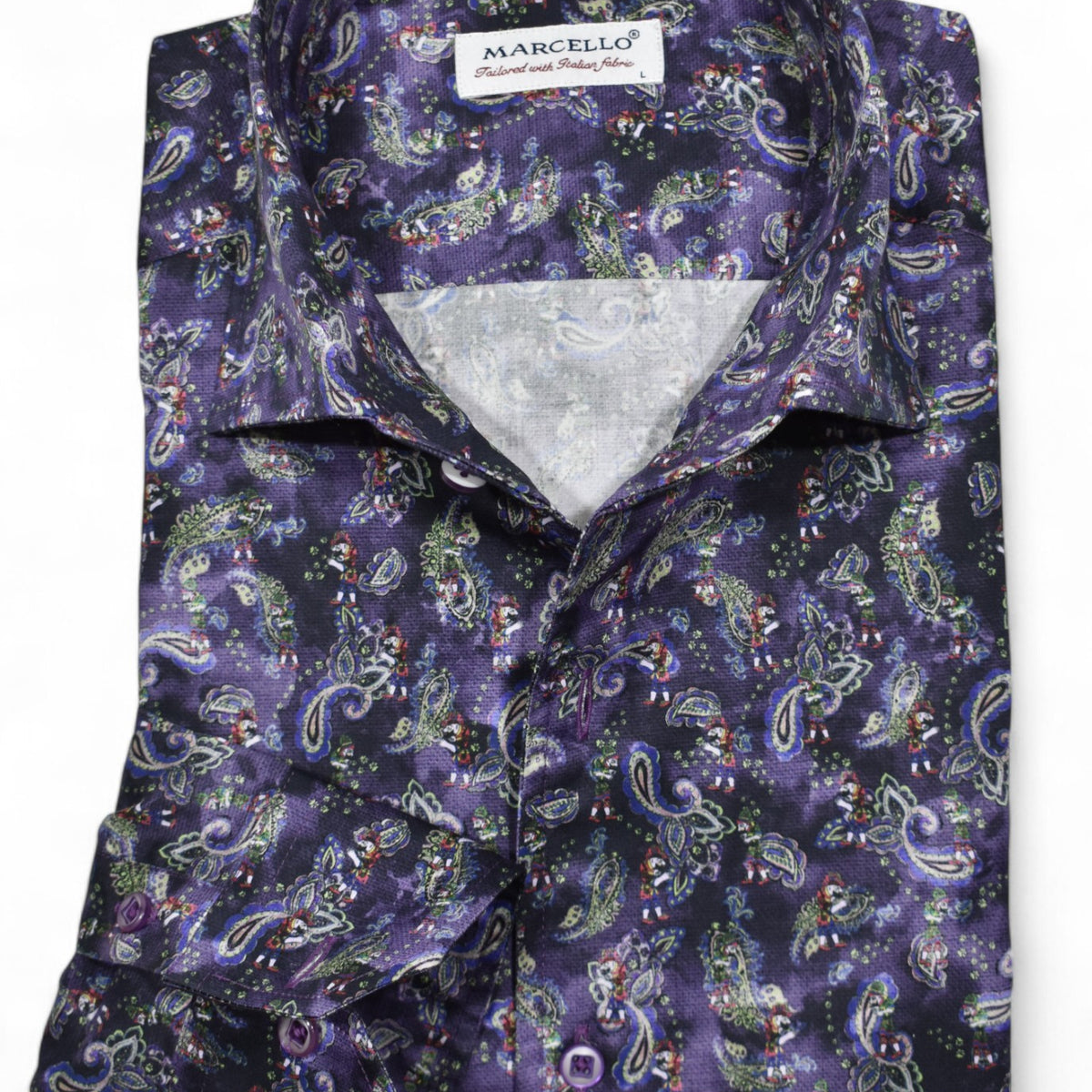 W053R Nebula Paisely Roll Collar – Marcello Sport
