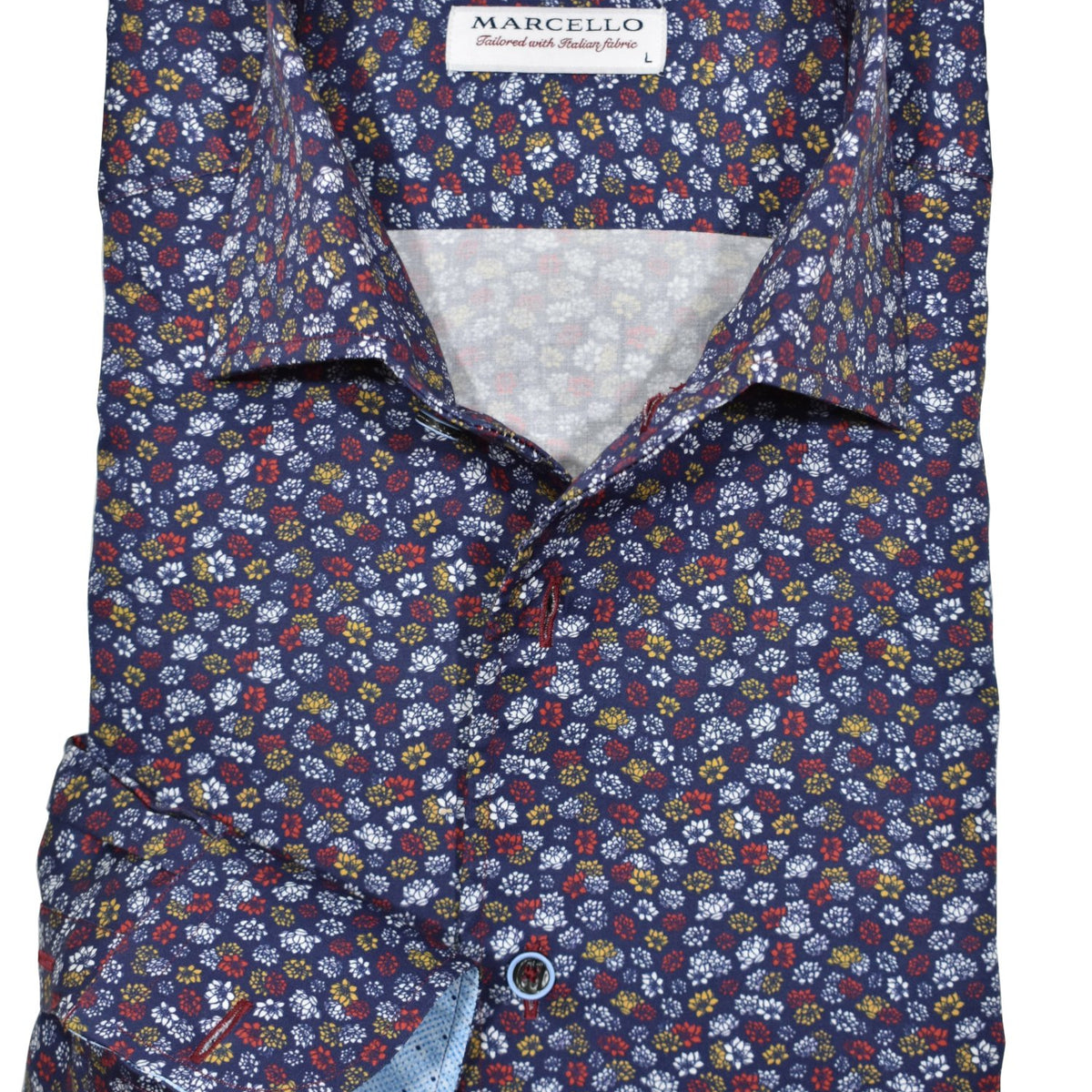 W873TR Roll Collar Floral TRIM FIT – Marcello Sport