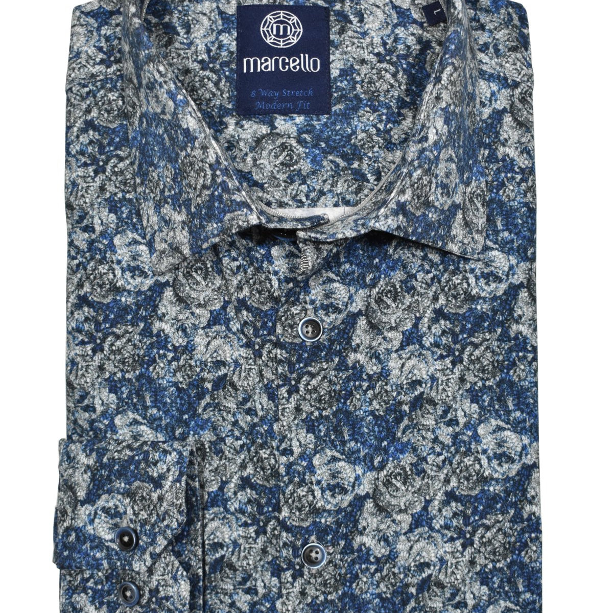 W8910 8 Way Stretch Indigo Abstract – Marcello Sport