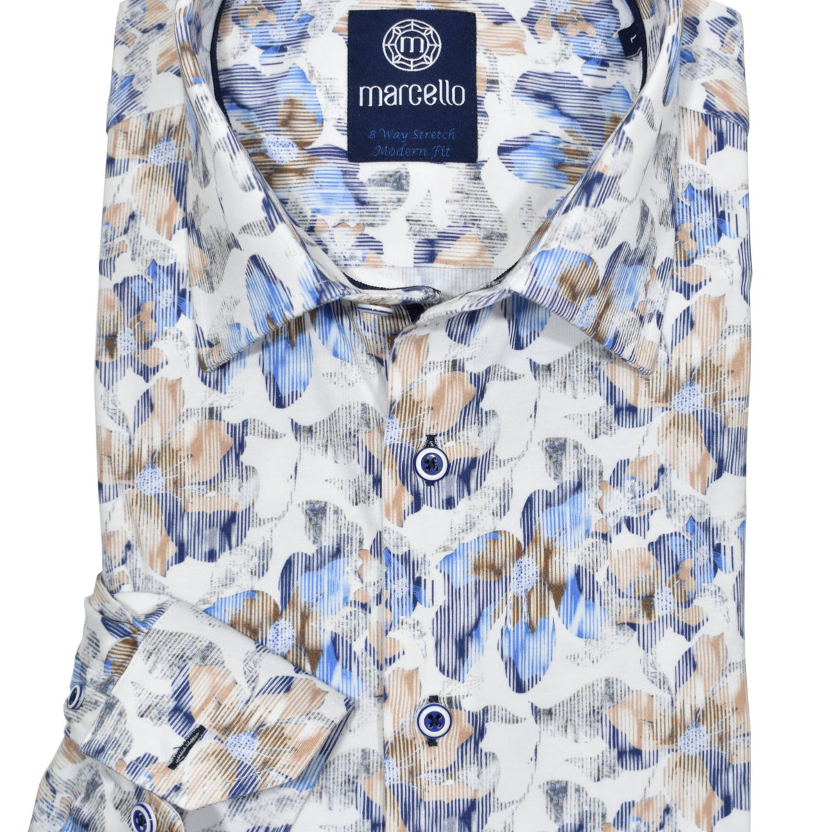 W8934 8 Way Stretch Ocean Print – Marcello Sport