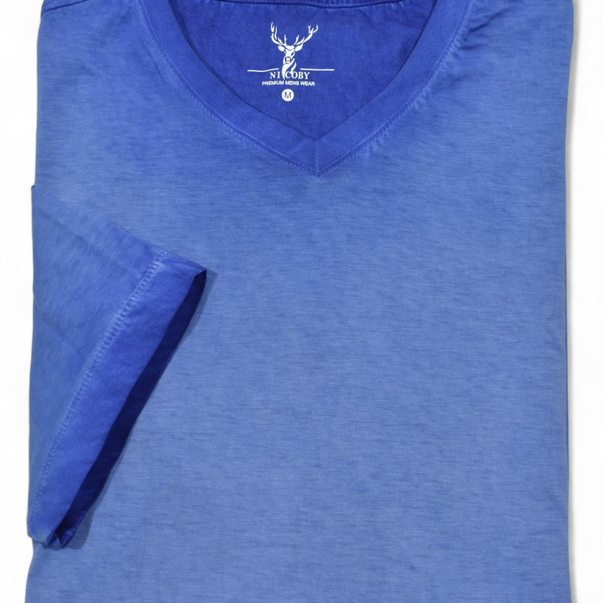 ZN1537 Indigo Blue Tea Stained V Neck – Marcello Sport
