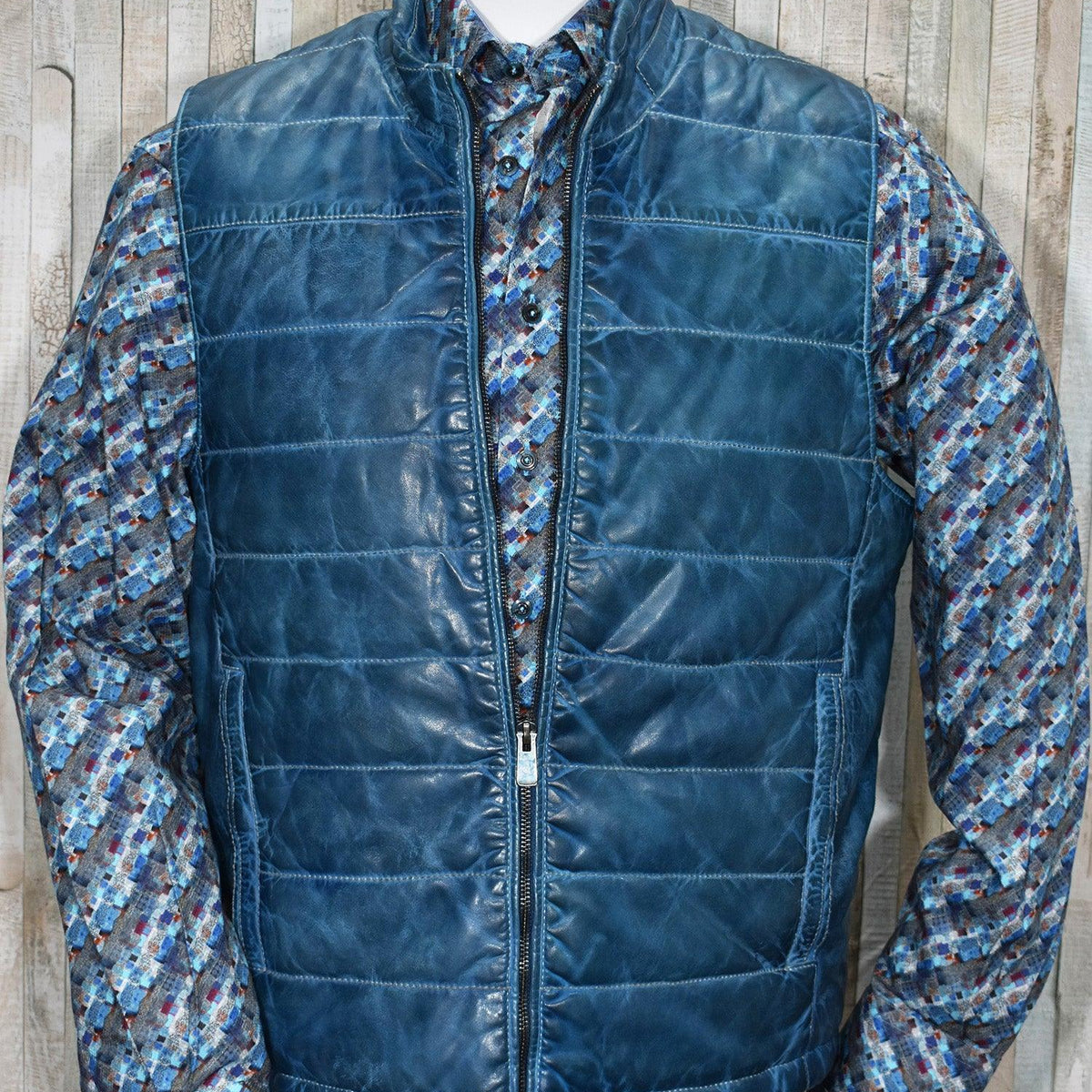 ZM108N Cali Style Navy Leather Vest – Marcello Sport