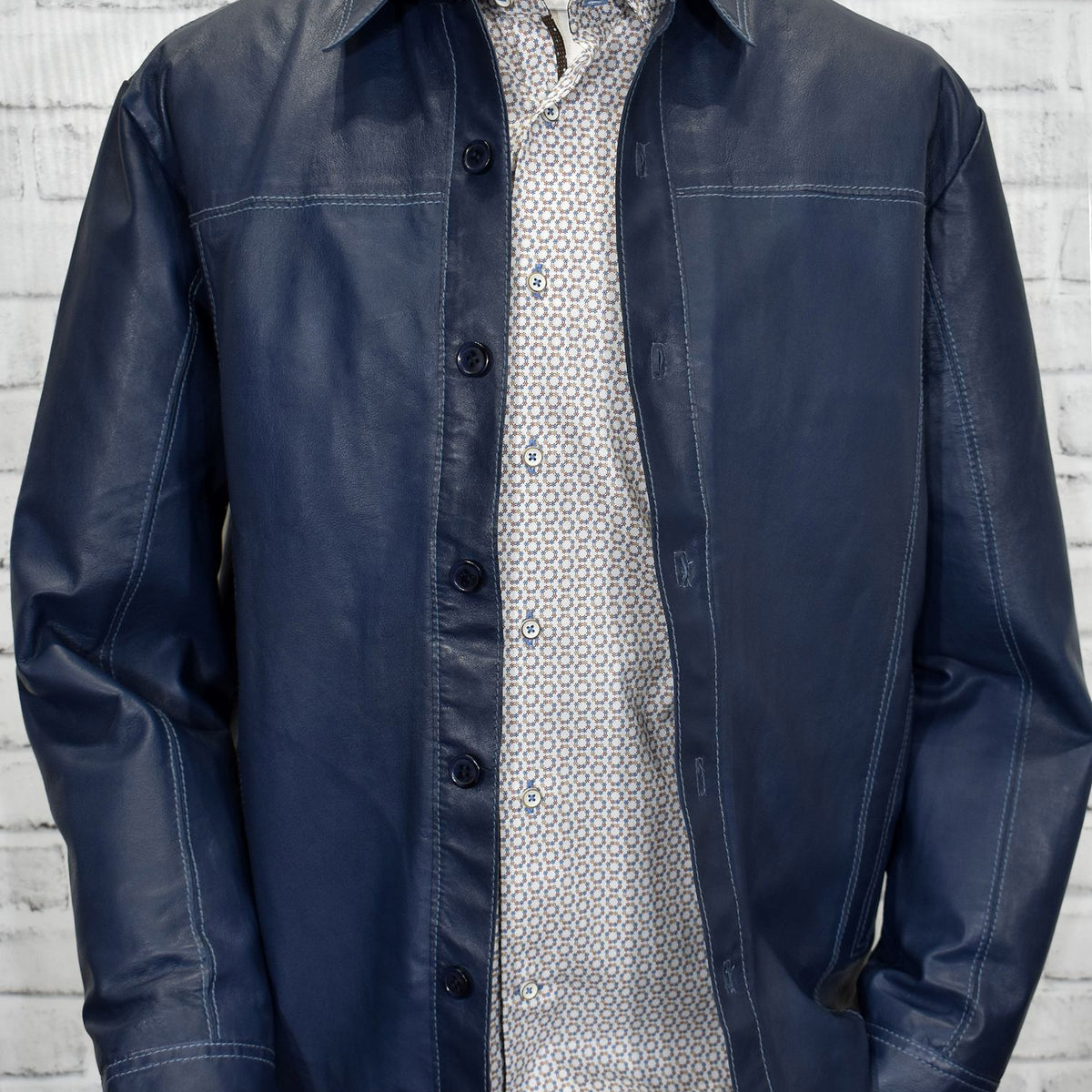 ZM3393 Navy Washed Dean Leather – Marcello Sport